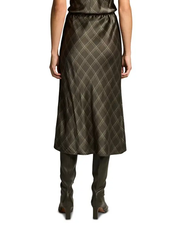 Vince Diamond Plaid Slip Skirt