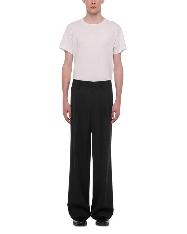 Helmut Lang Wool Double Pleated Straight Fit Trousers
