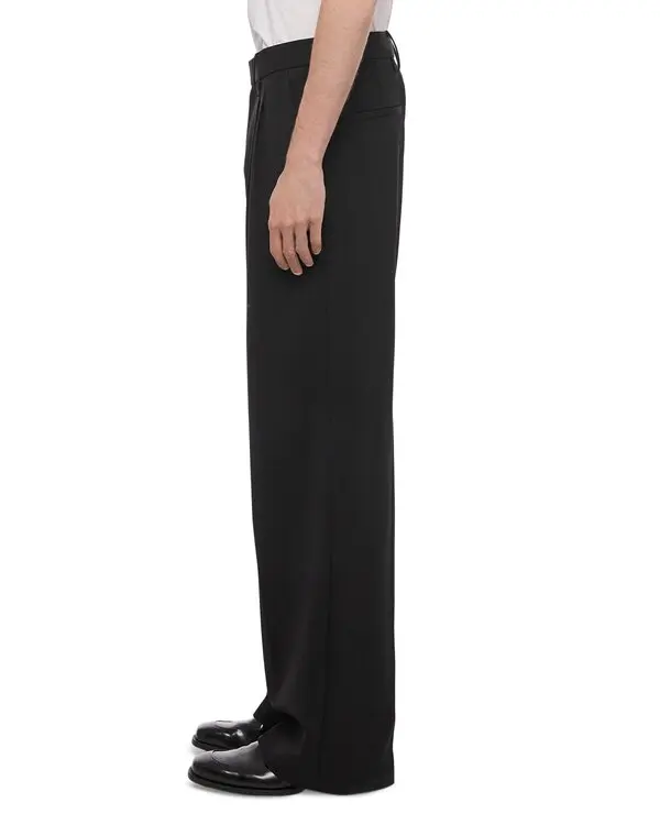 Helmut Lang Wool Double Pleated Straight Fit Trousers