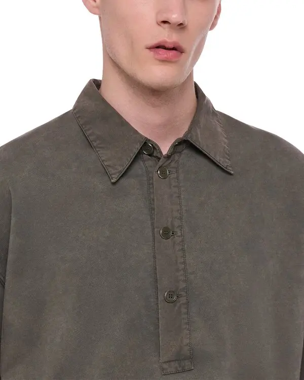 Helmut Lang Garment Dyed Terry Polo In Compact French Terry