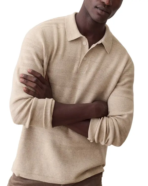 Marine Layer Rugby Relaxed Fit Cotton Polo Sweater