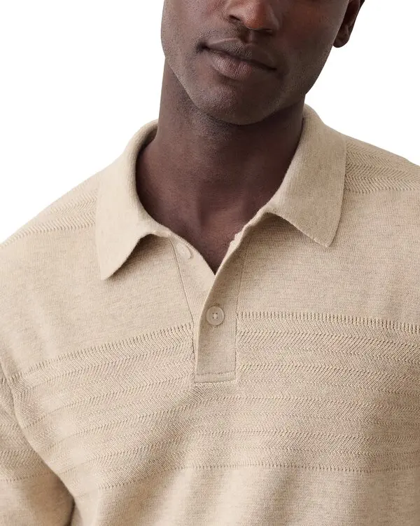 Marine Layer Rugby Relaxed Fit Cotton Polo Sweater