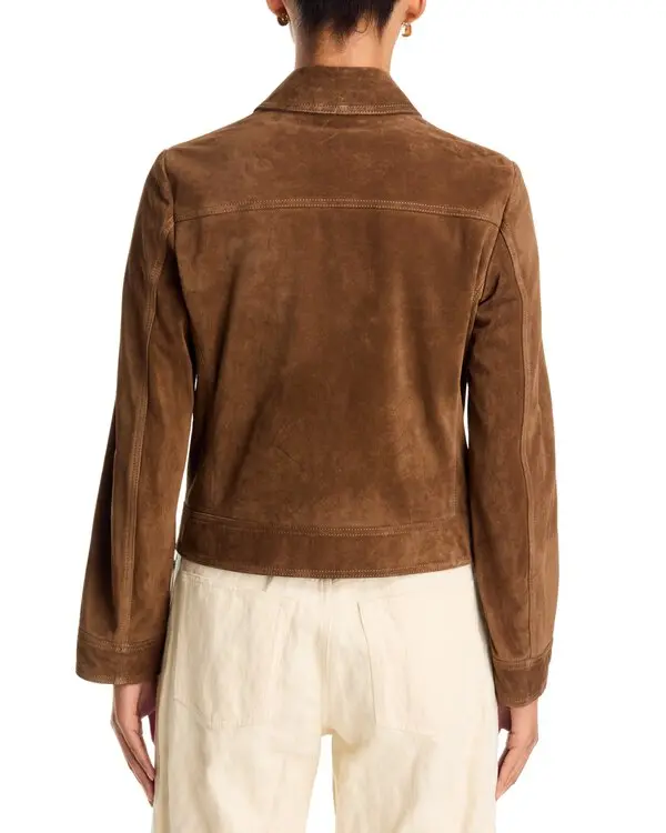Johnny Was Diamond Laser Italian Suede Bomber Jacket