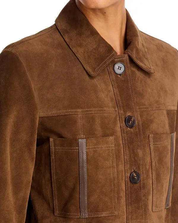 Johnny Was Diamond Laser Italian Suede Bomber Jacket