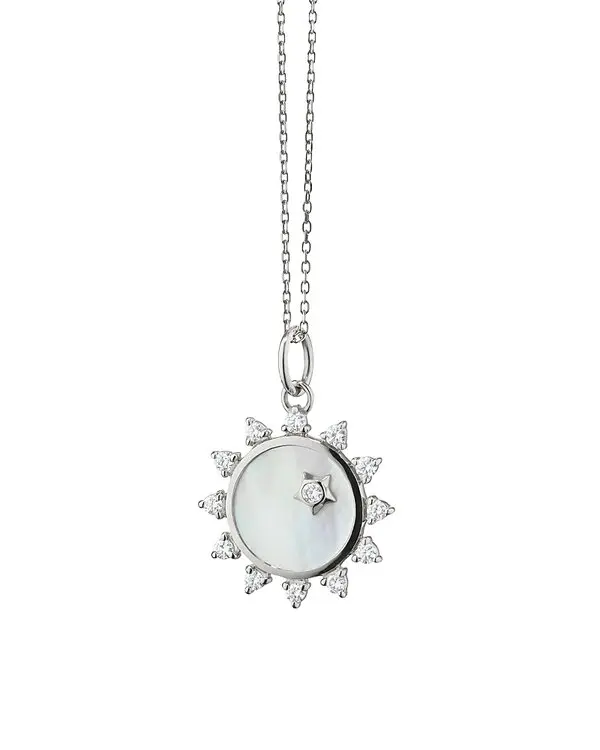 Monica Rich Kosann White Sapphire & Mother Of Pearl Happiness Sun Necklace, 18 - Sterling Silver