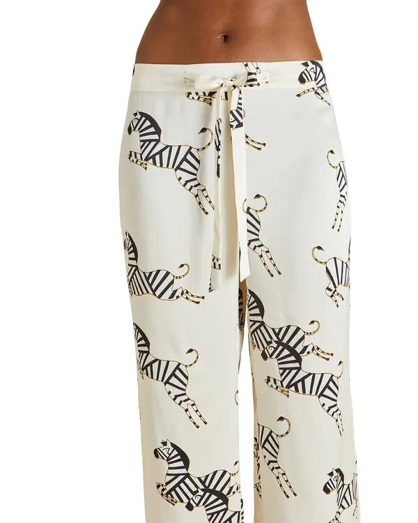 Olivia Von Halle Zebedee Silk Woven Long Sleeve Pajama Set