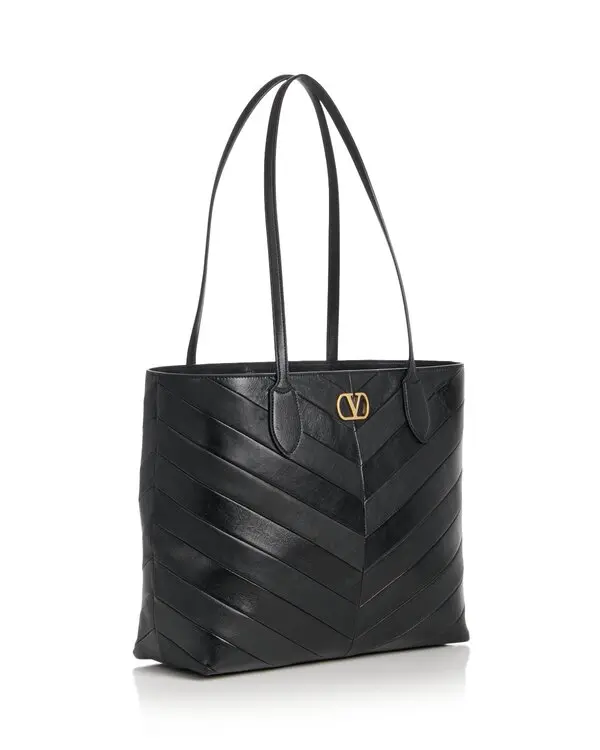 Valentino Garavani Vlogo Jean Medium Leather Shopping Tote