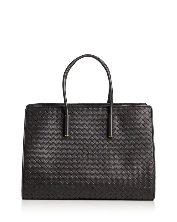 Bottega Veneta Barbara Intrecciato Leather Tote - Espresso/brass