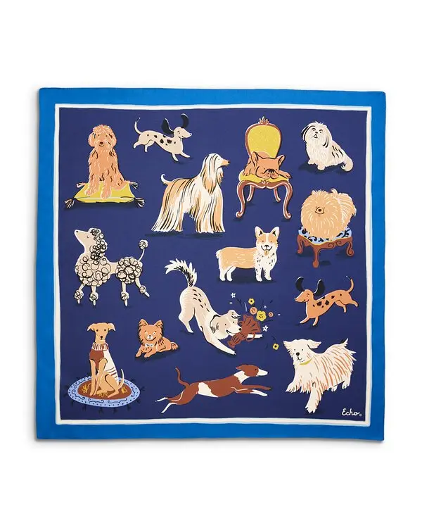 Echo Doggie Daycare Silk Bandana - Navy