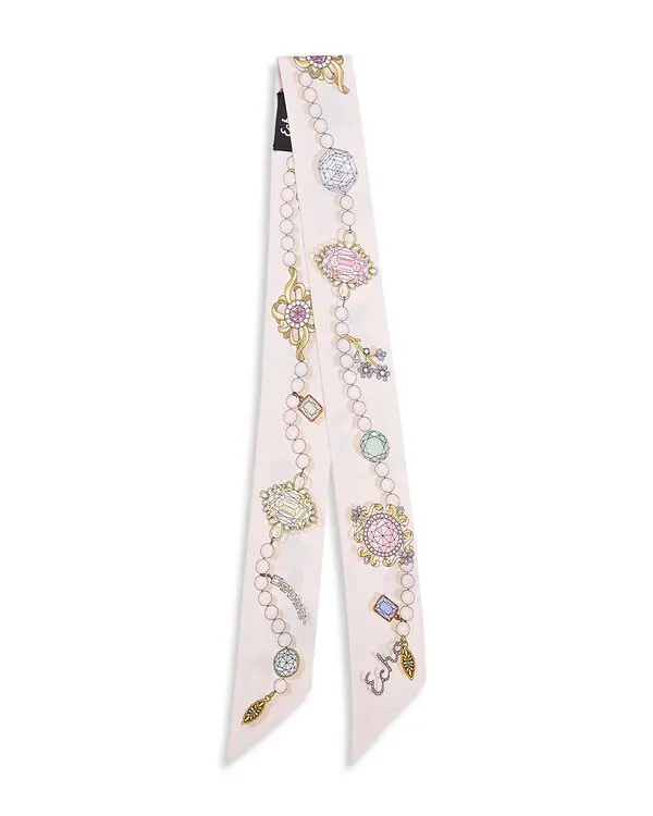 Echo Bejeweled Silk Ribbon Scarf