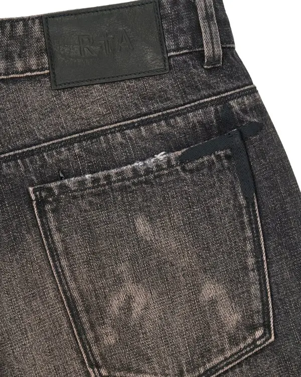 RtA Cotton Logo Graphic Distressed Jeans