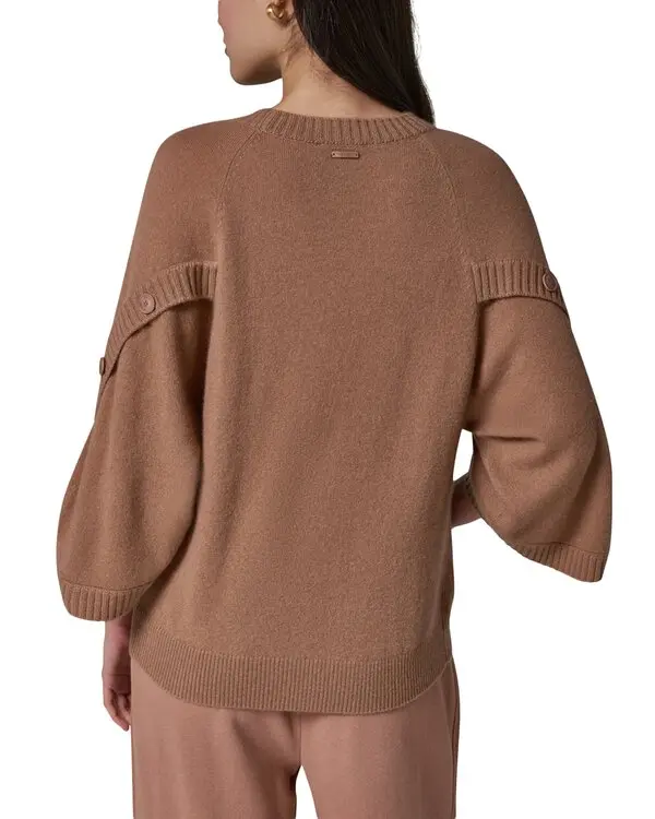 DONNA KARAN WEEKEND Wool & Cashmere Button Detailed Sweater