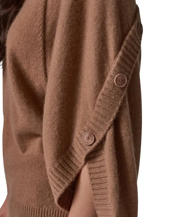 DONNA KARAN WEEKEND Wool & Cashmere Button Detailed Sweater
