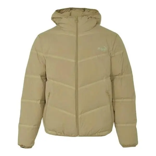 PUMA Hooded Puffer Jacket - Brown