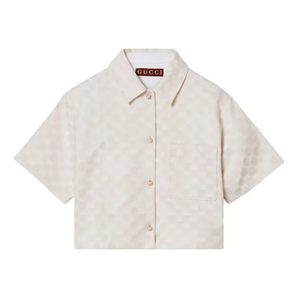 Gucci Gg Cotton Gabardine Shirt - Light Beige