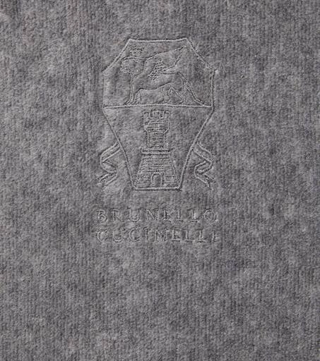 Brunello Cucinelli Logo Linen-trimmed Cotton Terry Bathrobe