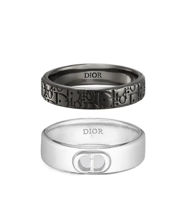 Dior Oblique Ring Set - White