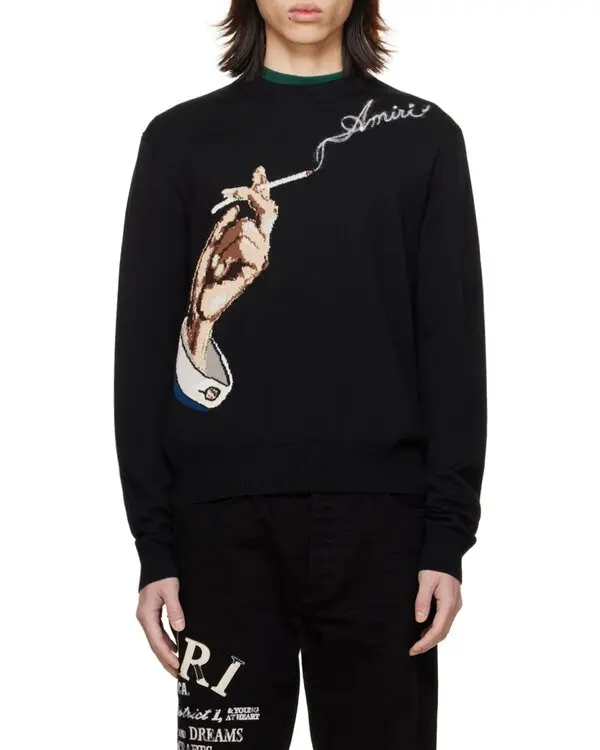 Amiri Smoke Intarsia-knit Jumper