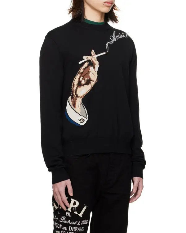 Amiri Smoke Intarsia-knit Jumper
