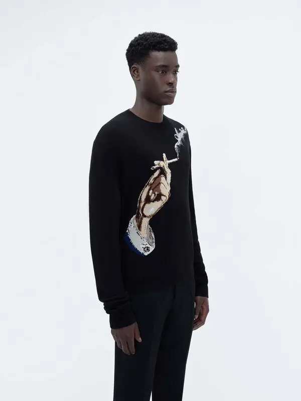 Amiri Smoke Intarsia-knit Jumper