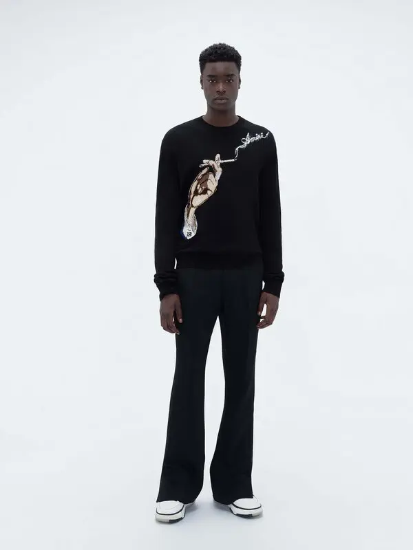Amiri Smoke Intarsia-knit Jumper