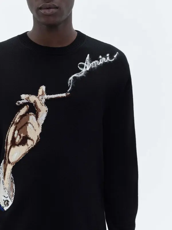 Amiri Smoke Intarsia-knit Jumper