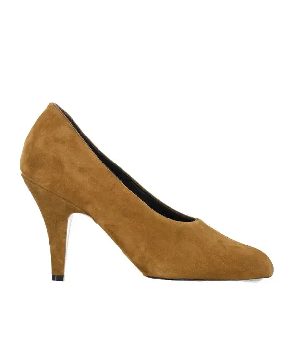 Phoebe Philo 90mm Suede Square-toe Pumps - Caramel