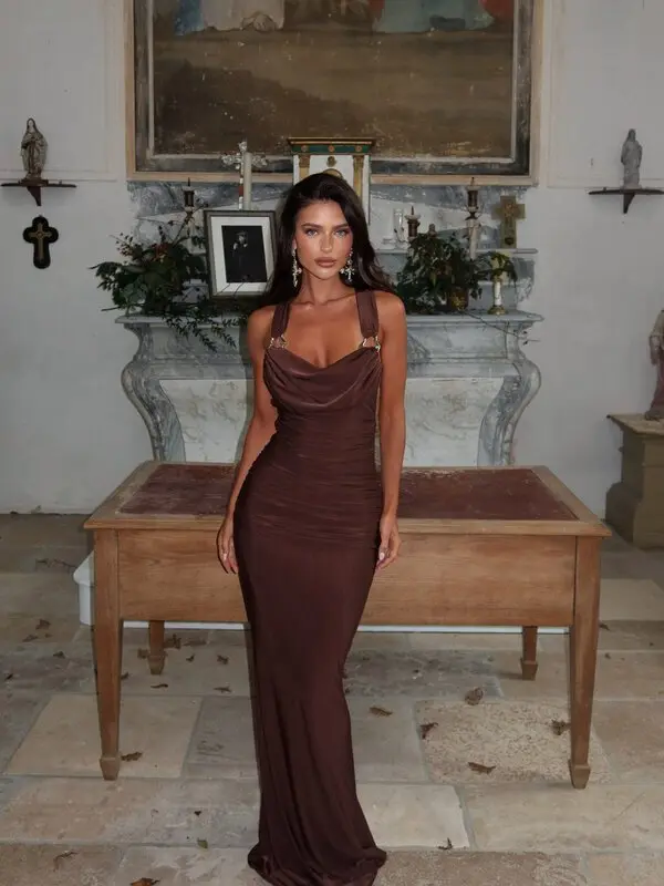 OUTCAST Pria Maxi Dress Chocolate