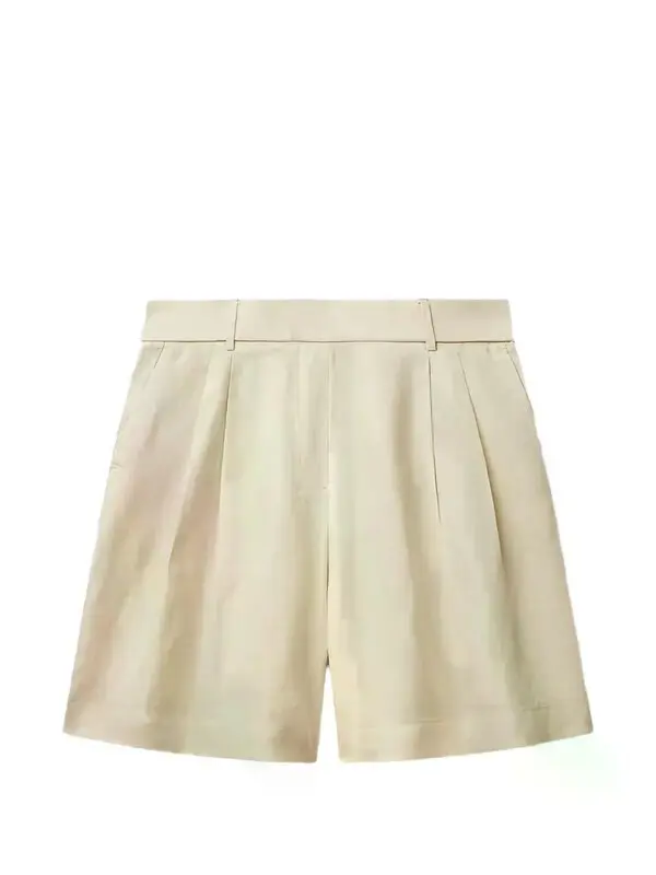 BENETTON Pleated Bermuda Shorts - Neutrals