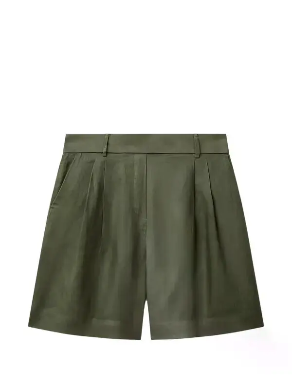BENETTON Pleated Elasticated-waist Shorts - Green