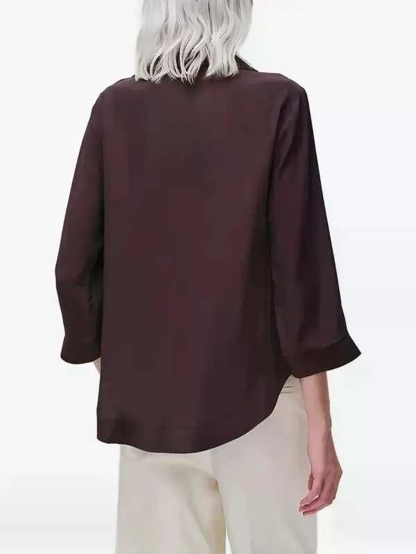 BENETTON V-neck Three-quarter Sleeve Blouse