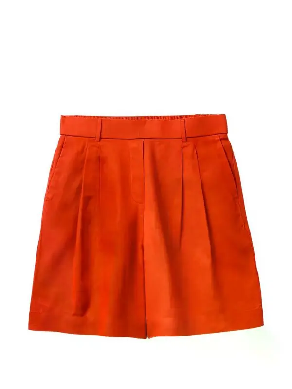 BENETTON Pleated Bermuda Shorts - Red