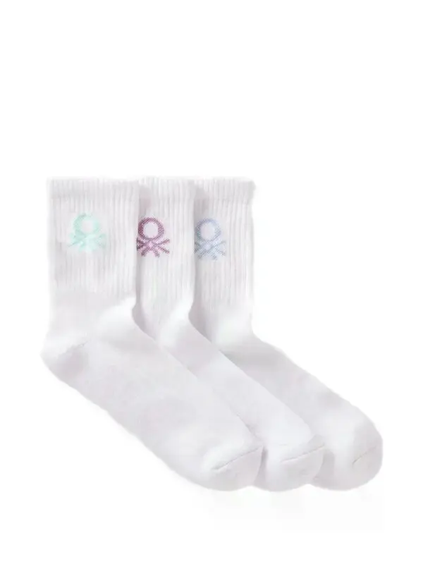 BENETTON Logo-embroidered Ribbed Socks