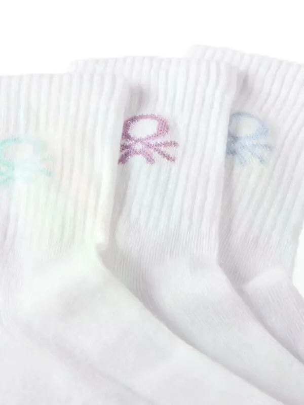 BENETTON Logo-embroidered Ribbed Socks