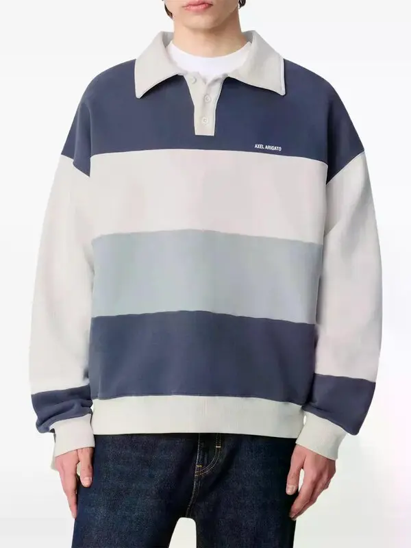 Axel Arigato Anchor Striped Polo Shirt - Blue