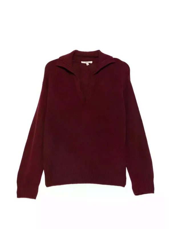 Barena Venezia Merlot V-neck Spread Collar Sweater