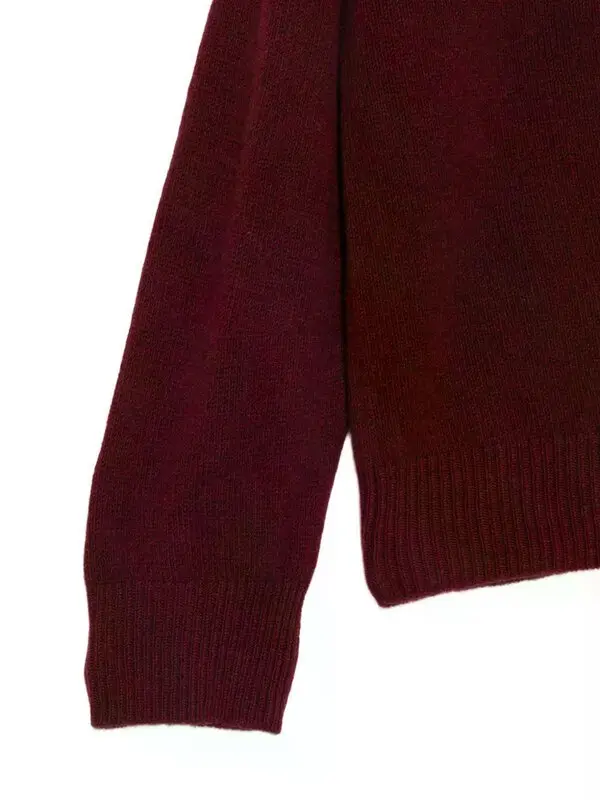 Barena Venezia Merlot V-neck Spread Collar Sweater
