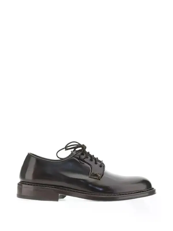 CALCE Polished Leather Derby Shoes - Brown