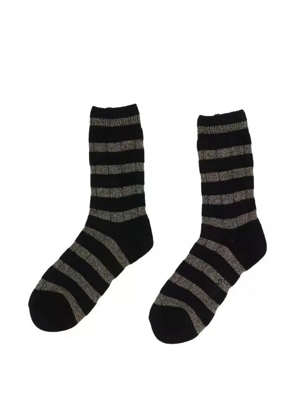 ANT45 Dublin Stripe Crew Socks - Black