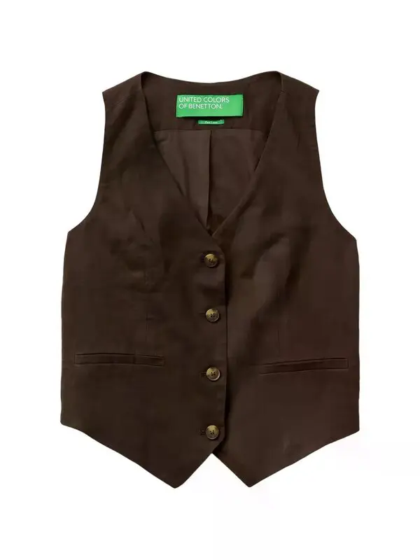BENETTON Button-up Linen Waistcoat