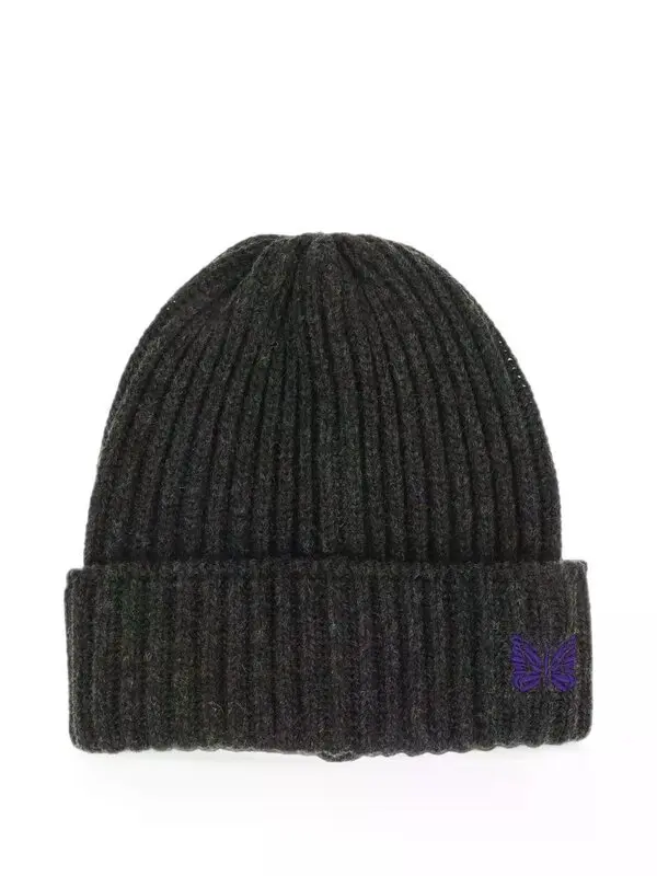 Needles Butterfly-embroidered Wool Beanie Hat