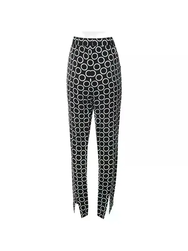 LOUIS VUITTON Circle-print Straight-leg Trousers - Black