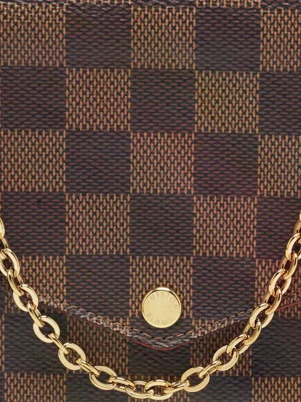 LOUIS VUITTON 2019 Felicie Damier Ebene Clutch Bag