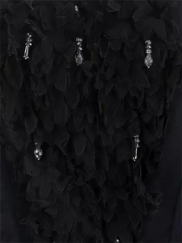IANIRA MEDA Bead-embellished Curved-hem Top