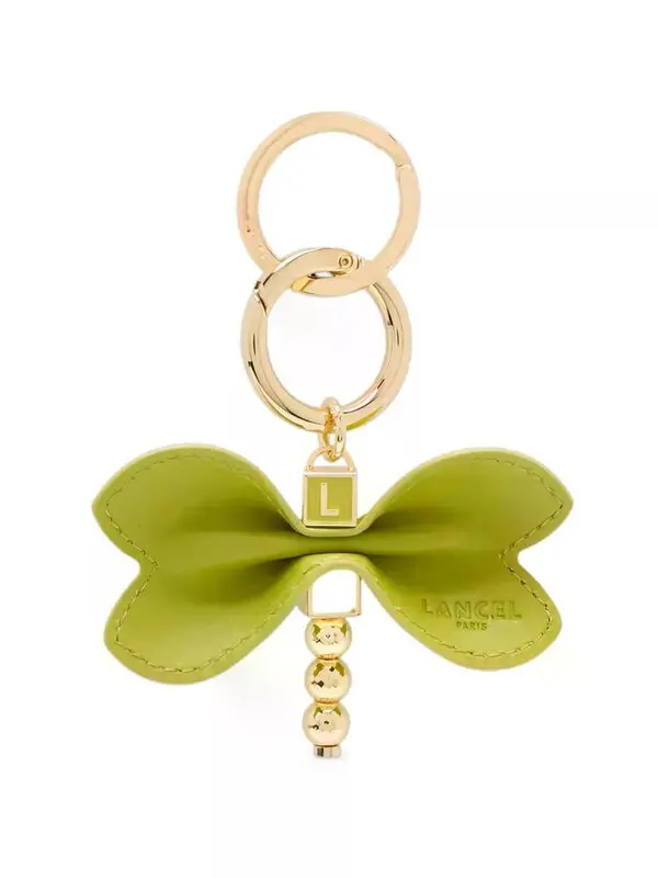 LANCEL Leather Dragonfly Keyring - Green
