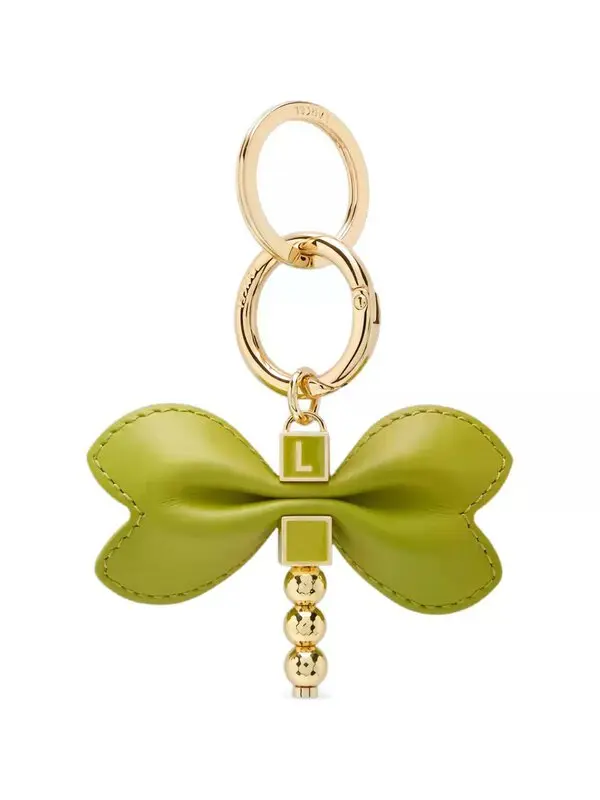 LANCEL Leather Dragonfly Keyring - Green