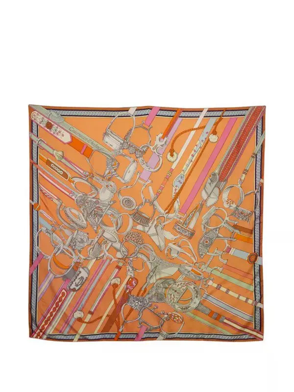 Hermès Concours D'etriers Carré Silk Scarf - Orange