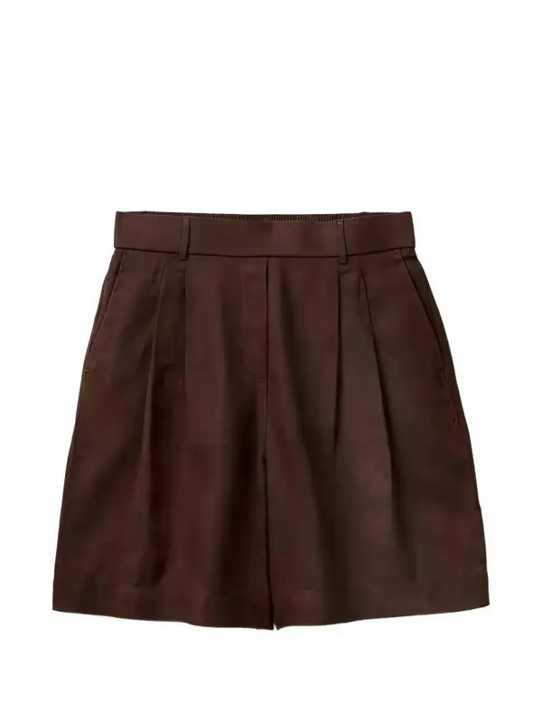 BENETTON Pleated Elasticated-waist Shorts - Brown