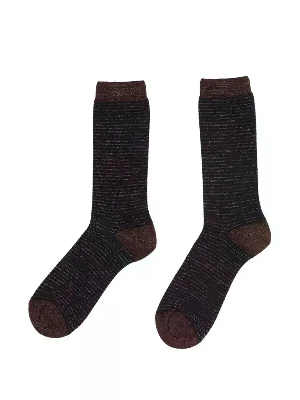 ANT45 Lapua Metallic-thread Striped Socks - Black