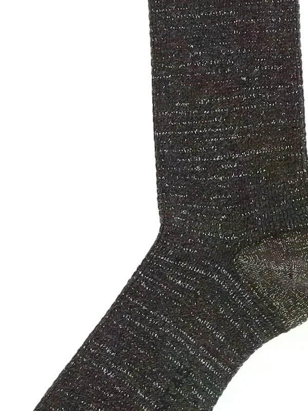 ANT45 Lapua Metallic-thread Ribbed Socks - Grey